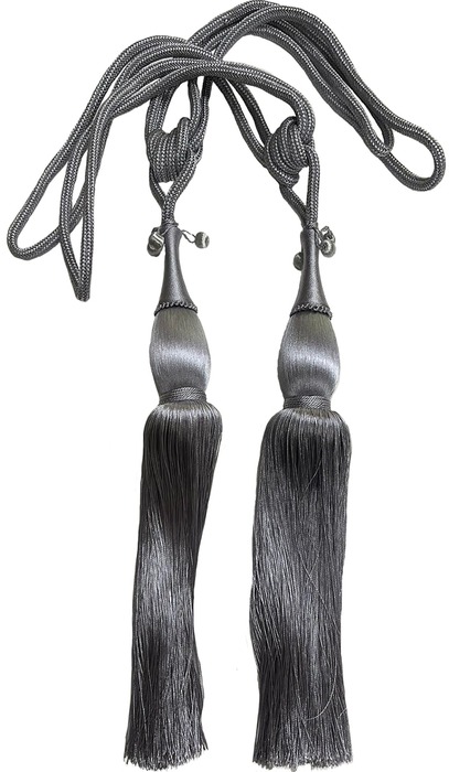 Set doi canafi gri perle, ciucuri draperie - CAN4 :: lizline.ro