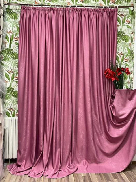 Set doua draperii semiopace uni roz, colectia "Monocrom by Liz Line ...